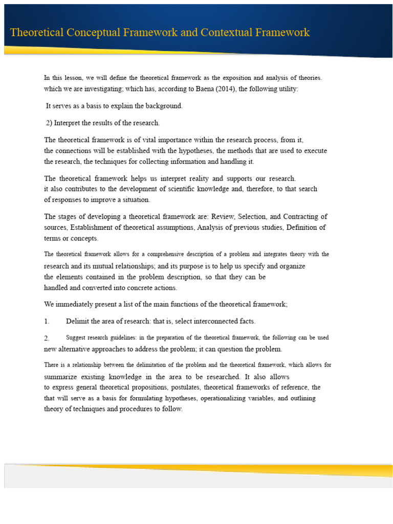 Theoretical Conceptual Framework Contextual Framework | PDF | Theory ...