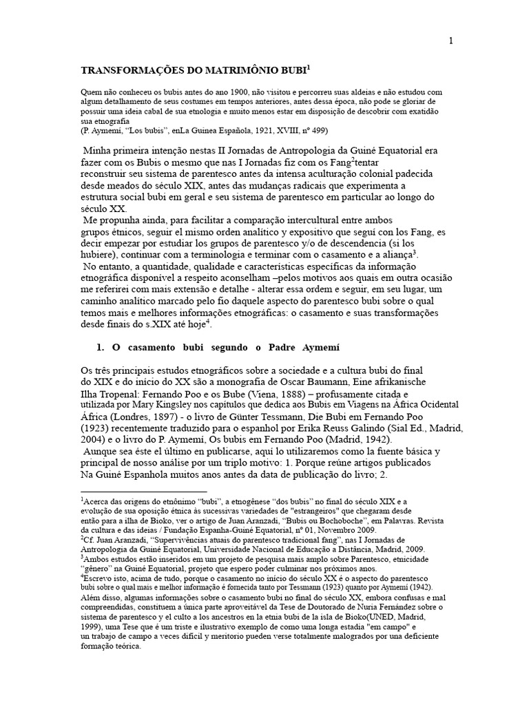 Transformações do Casamento Bubi | PDF | Poligamia | Monogamia