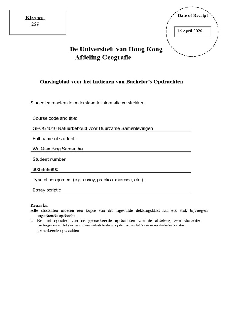 GEOG 1016 Scriptie | PDF