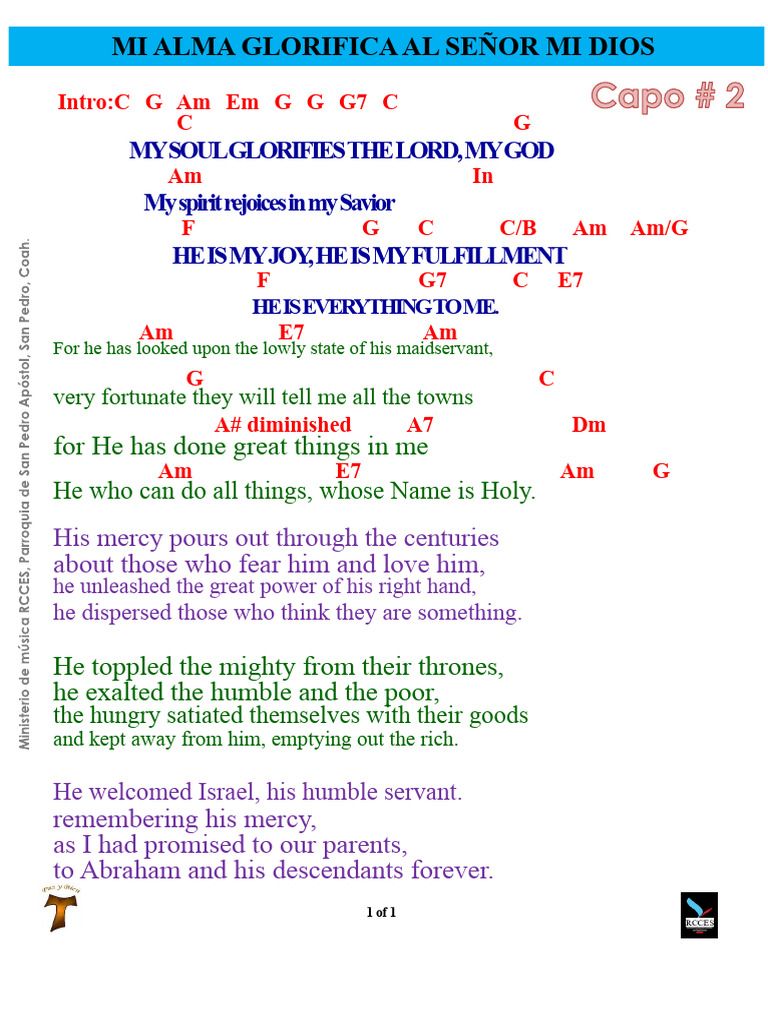 MY SOUL GLORIFIES THE LORD MY GOD | PDF