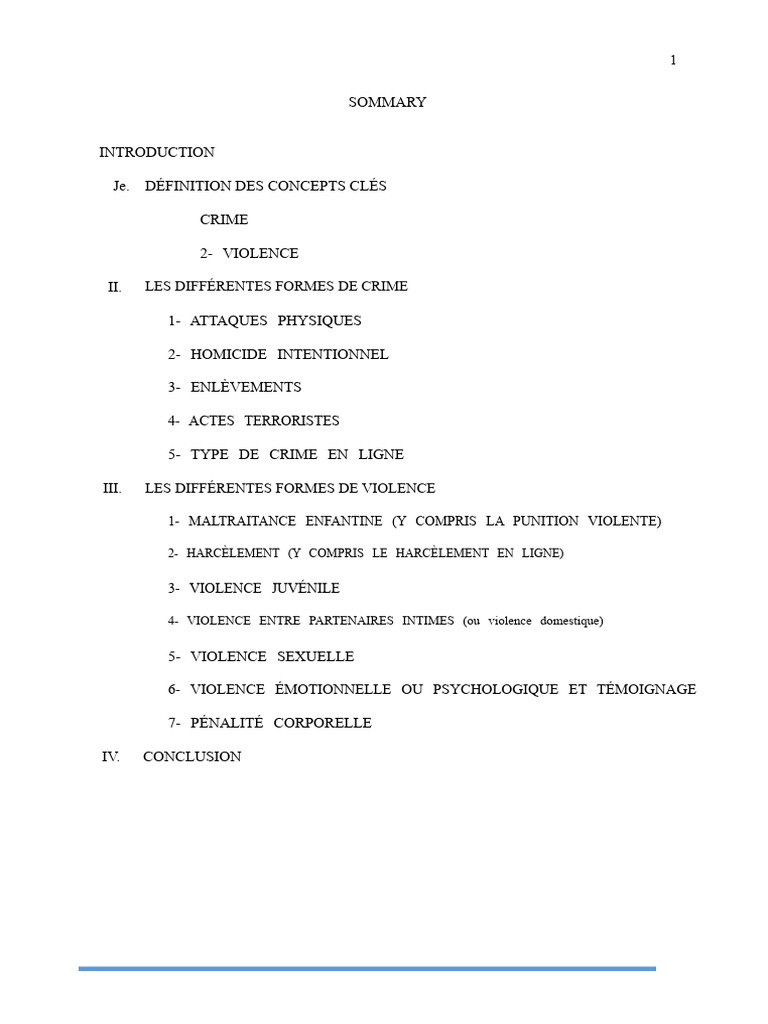 Comprendre crime et violence : définitions et types | PDF | Crimes ...