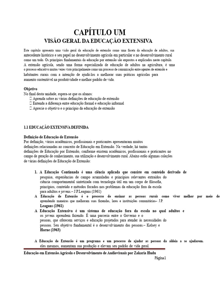 Extensão_Agrícola.doc | PDF | Comunicação | Agricultura
