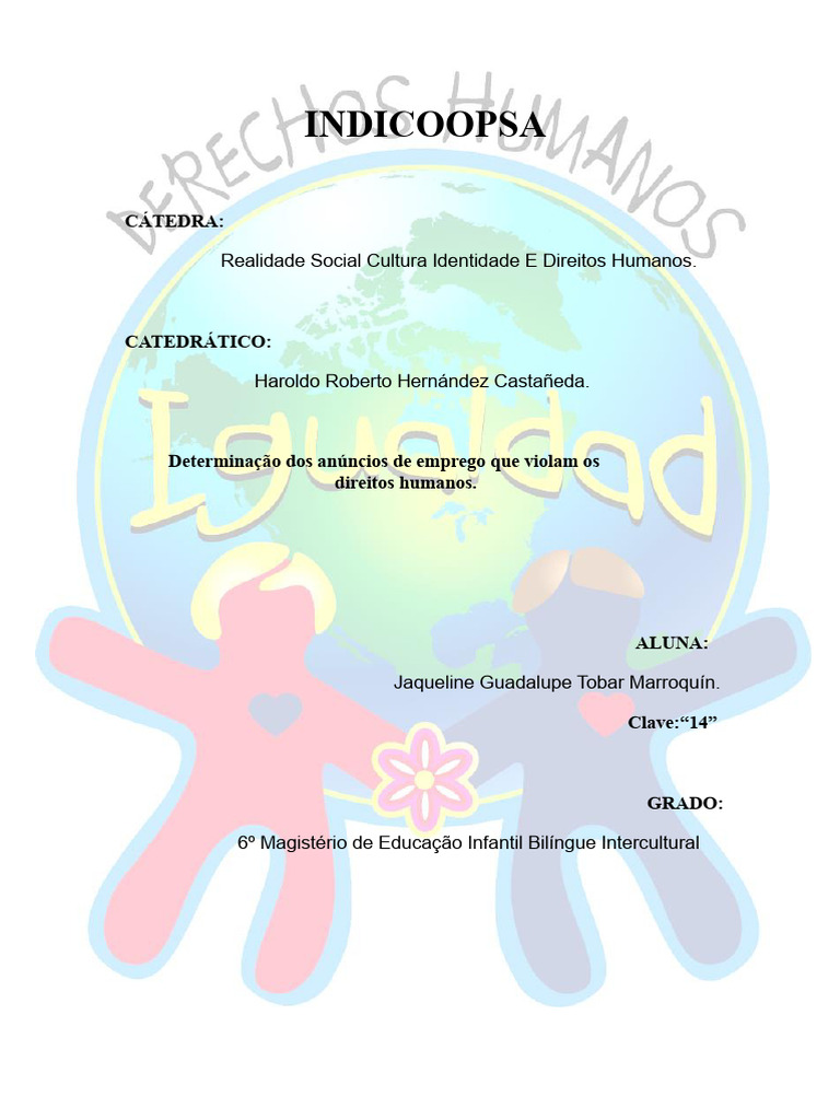 Determinação dos Anúncios de Emprego Que Violam os Direitos Humanos ...