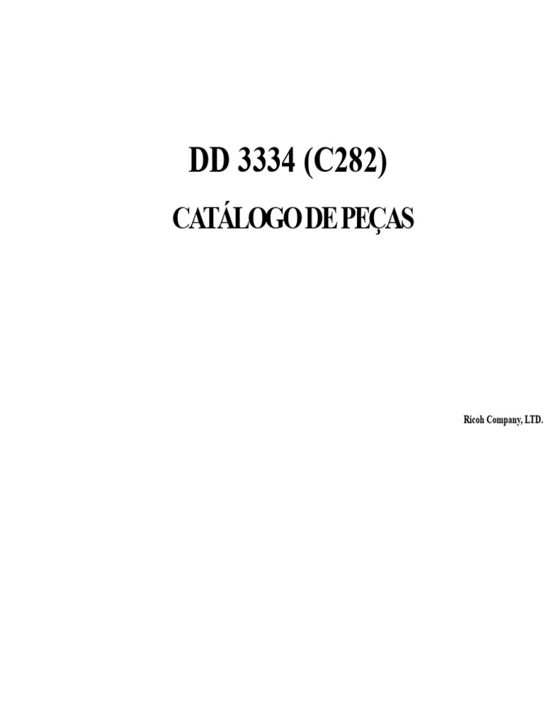 Catálogo de Peças Ricoh DD 3334 C282 | PDF | Parafuso | Engenharia Mecânica