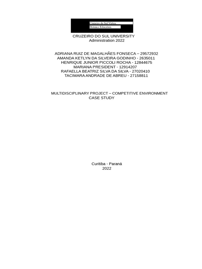 Competitive Environment Case Study 2022 | PDF | Swot Analysis | Business