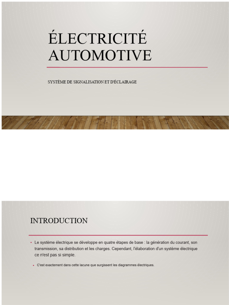 Système Électrique Automobile : Signalisation et Éclairage | PDF ...
