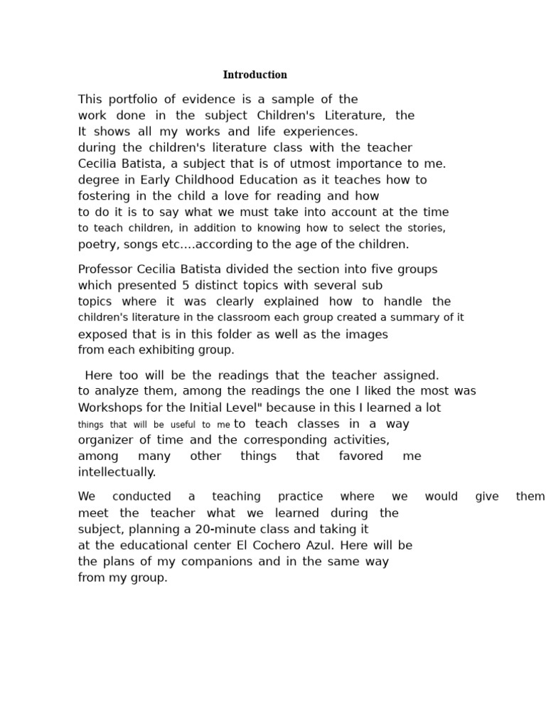 Introduction (2) | PDF | Experience | Children's Literature