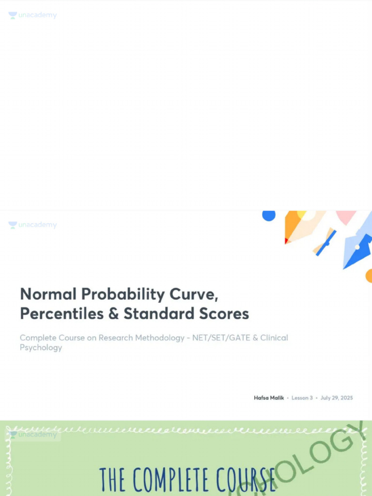 Normal Probability Curve Percentiles Standard Scores With Anno | PDF