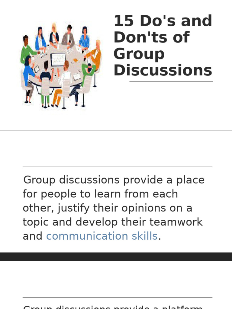 15 Do's and Don'Ts of Group Discussions | PDF