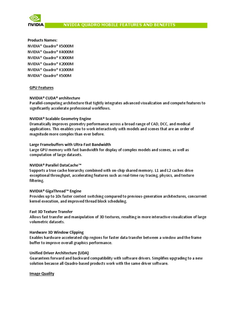 Quadro Mobile Features Benefits Final | PDF | Computers