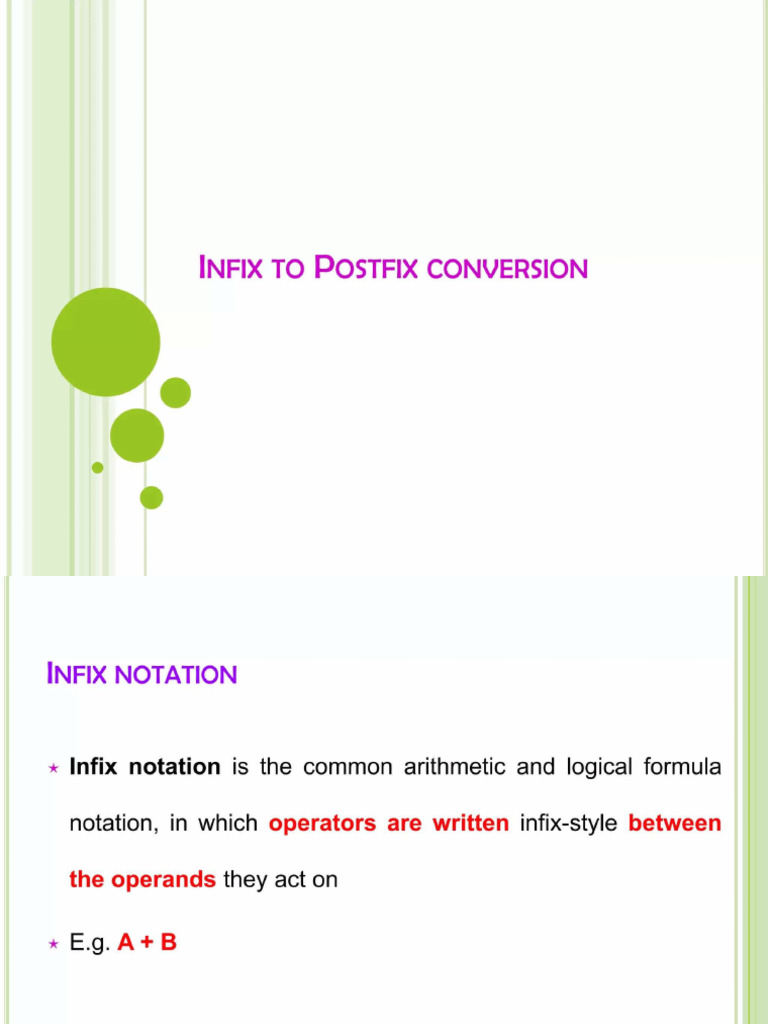 Infix To Postfix Conversion | PDF
