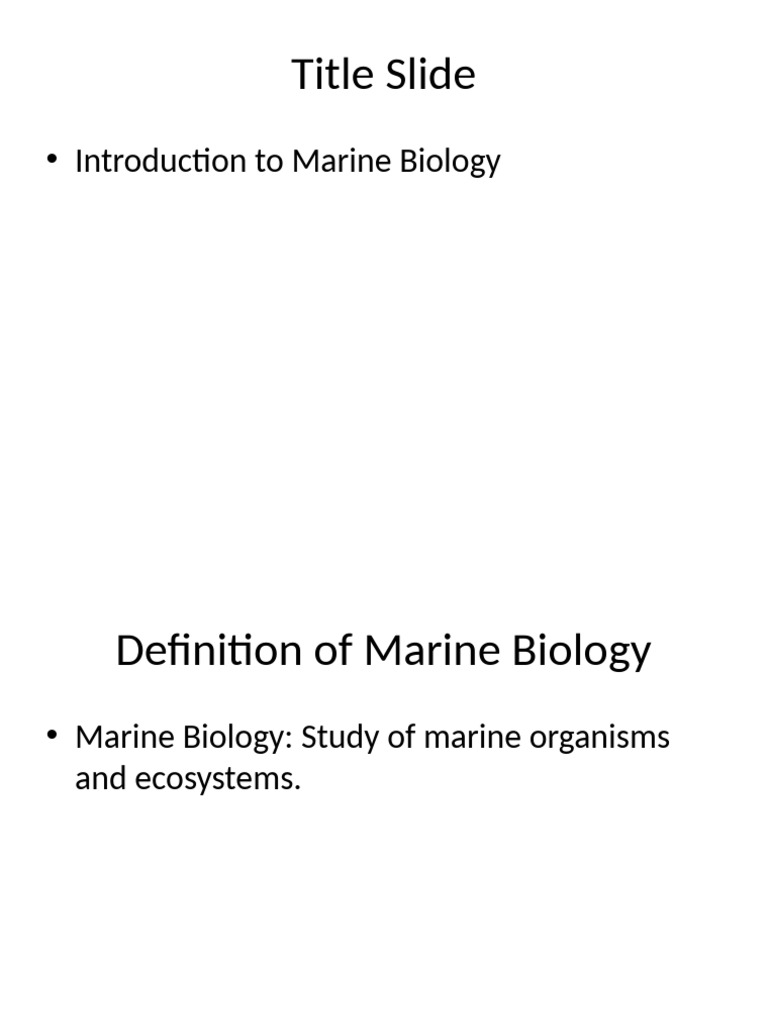 Introduction to Marine Biology Overview | PDF