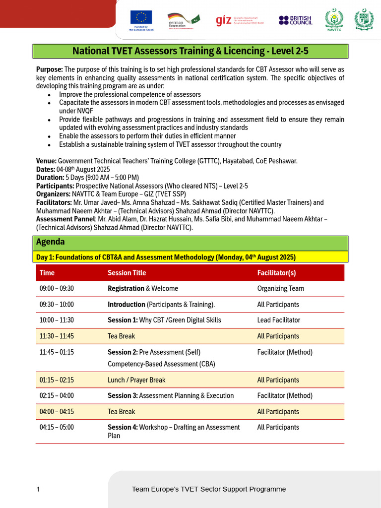 National TVET Assessors Training 2025 | PDF | Vocational Education