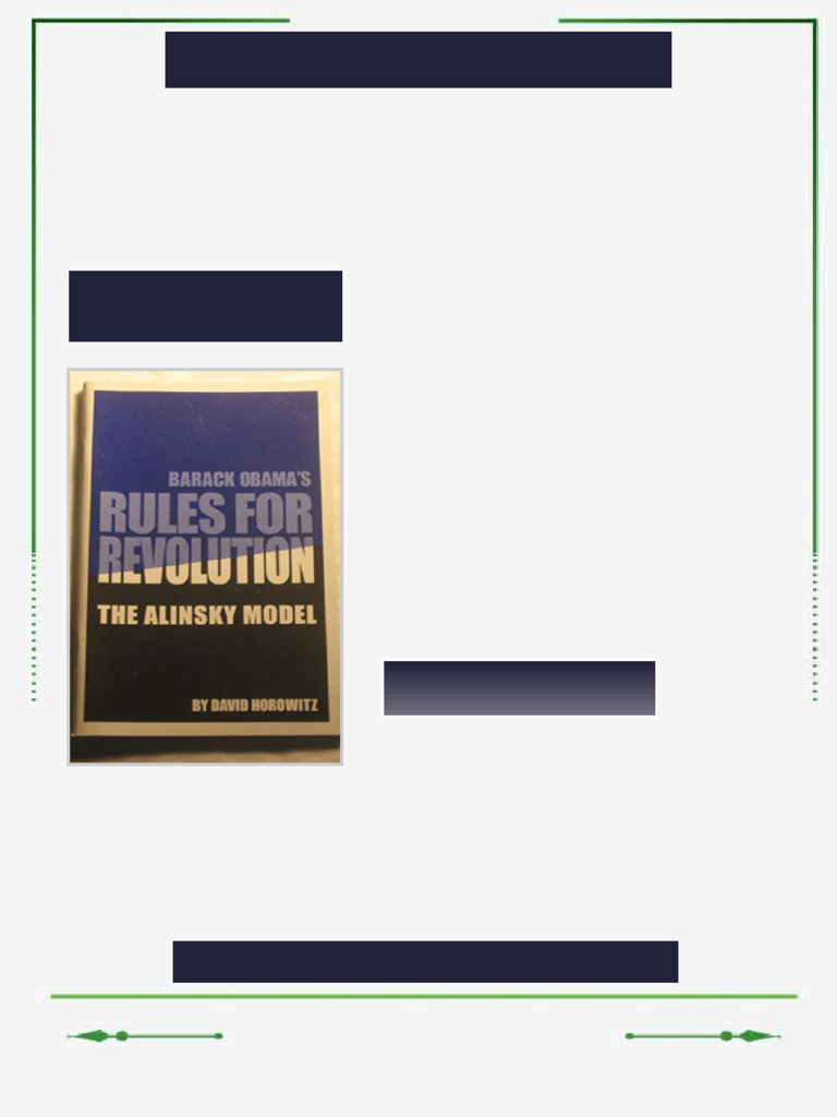 Barack Obama s Rules for Revolution The Alinsky Model 1st Edition David ...