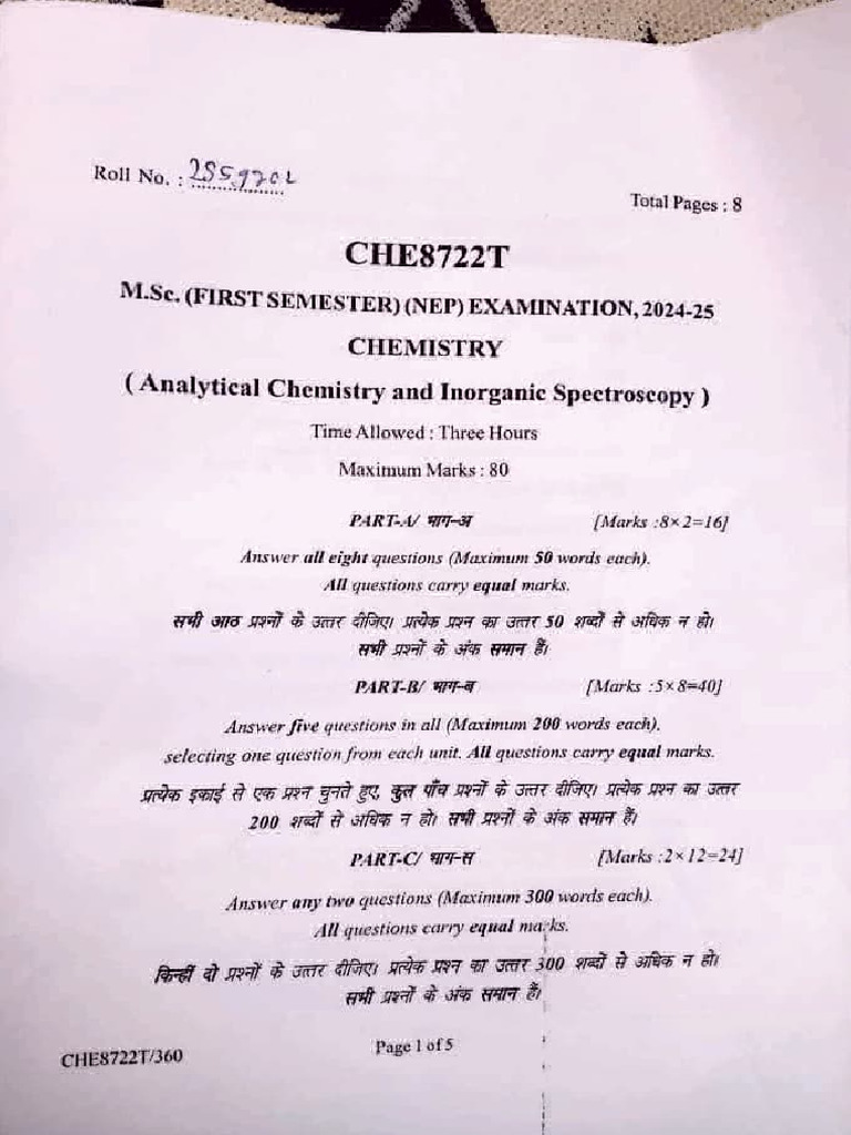 Analytical Chemistry Msc 1 Sem | PDF | Spectroscopy | Optics