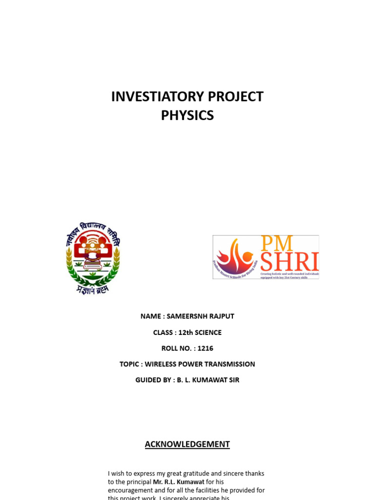 Wireless Power Transmission Project | PDF | Inductor | Electromagnetic ...
