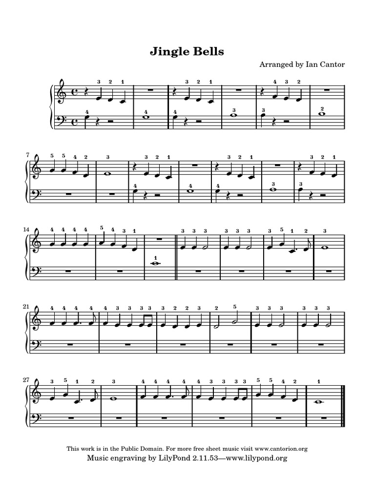 Beginner Piano Arrangement of Jingle Bells | PDF | Musicology