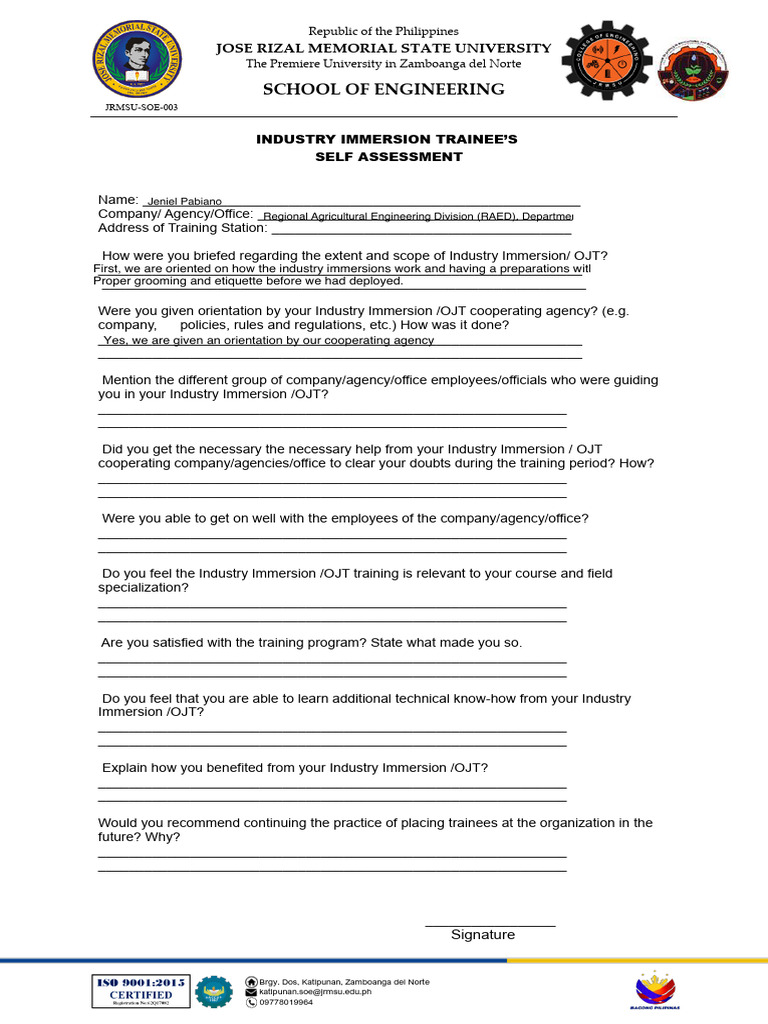 Eval Form | PDF