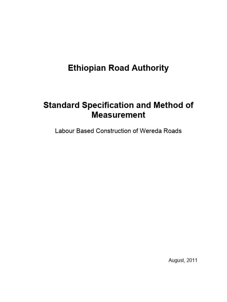 Ethiopian Road Construction Standards | PDF | Road | Road Surface