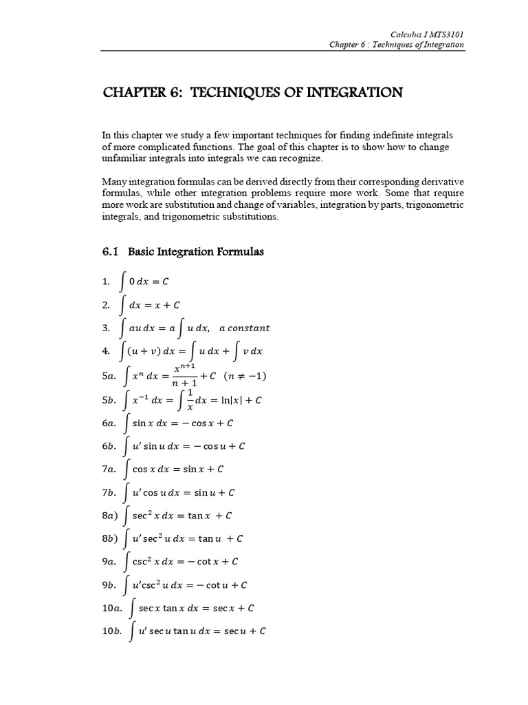 Chapter 6 l6.1-l6.6 - Revised | PDF | Integral | Functions And Mappings
