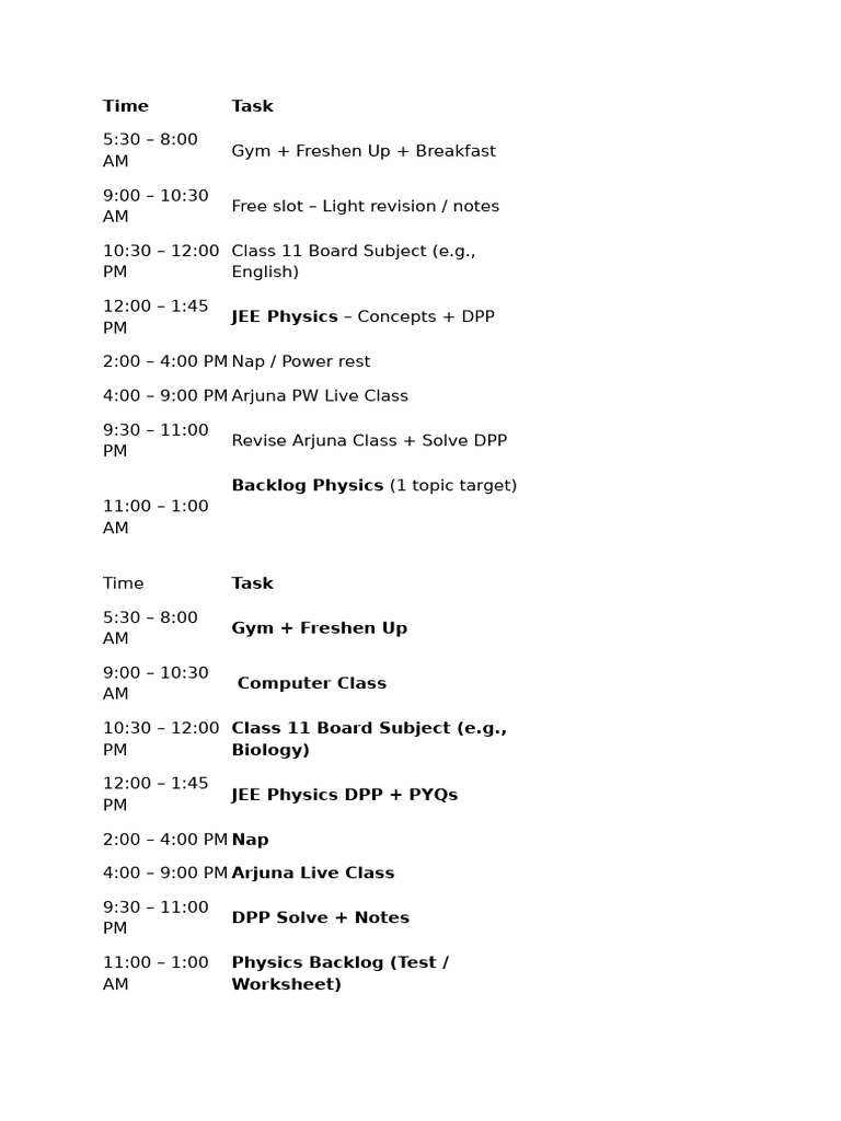 Daily Study and Revision Schedule | PDF
