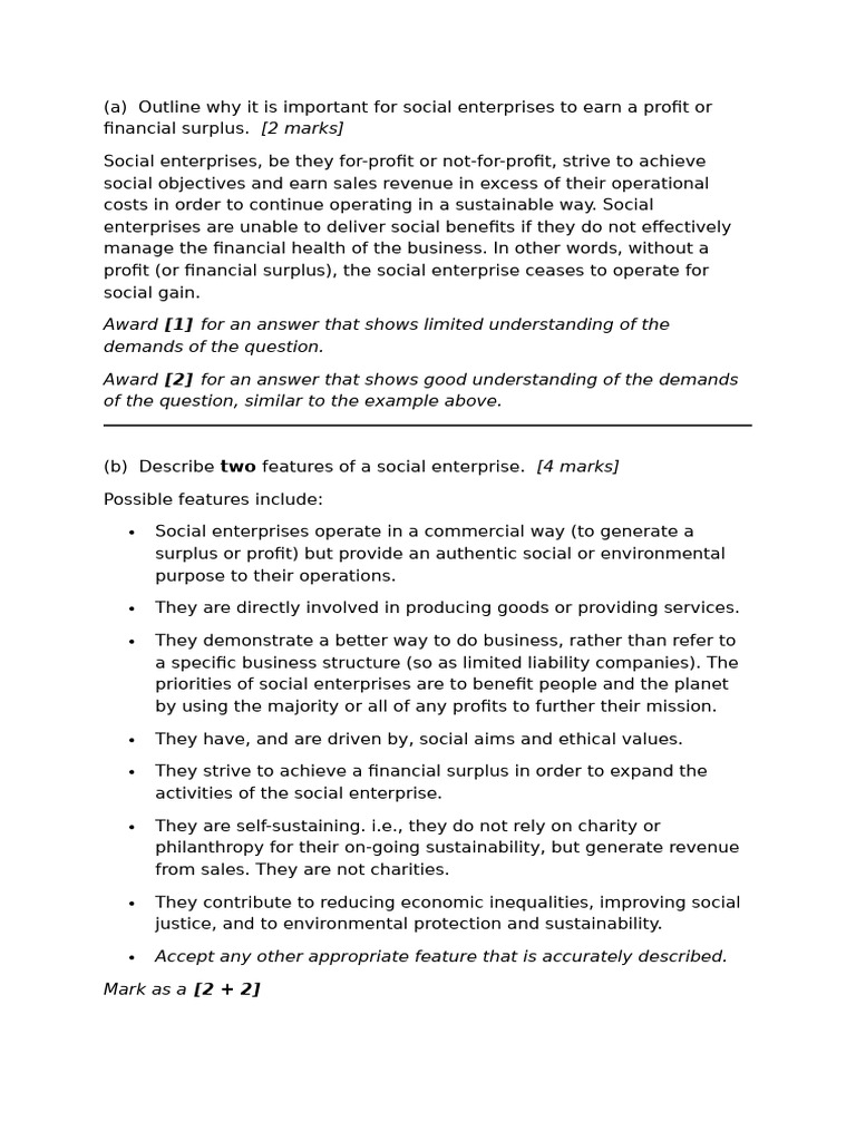 1.2 Exam practice questions | PDF | Cooperative | Social Enterprise