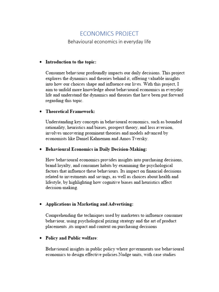 Behavioral Economics in Daily Life | PDF