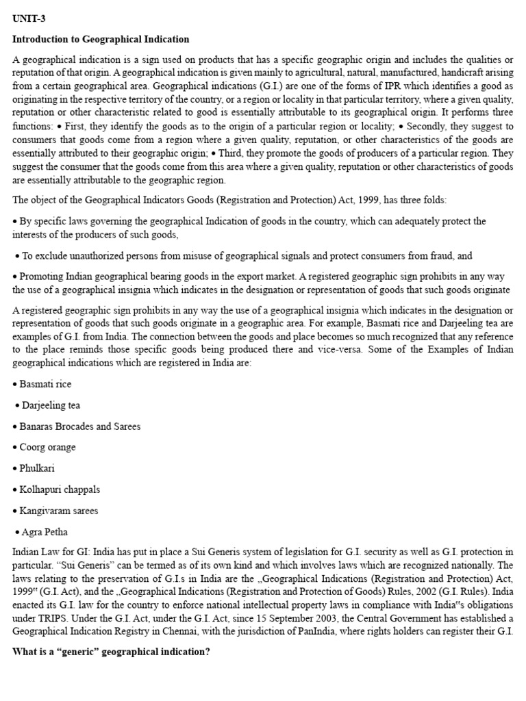 IPR-3 important questions | PDF | Traditional Knowledge | Biodiversity