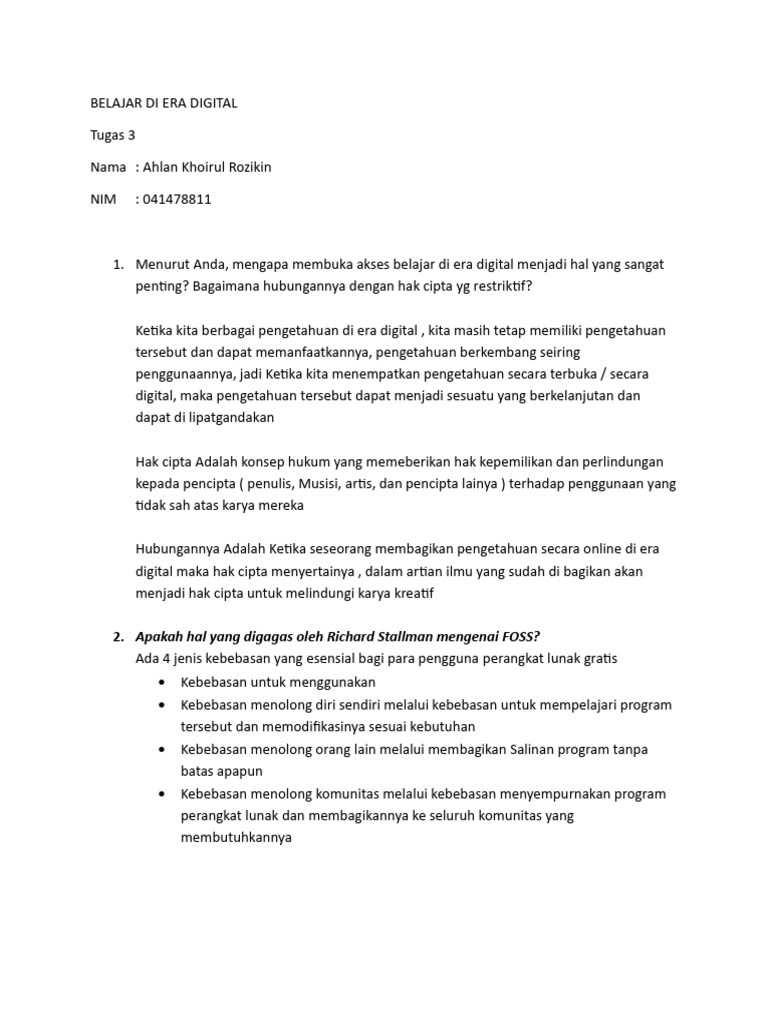Akses Belajar Digital dan Hak Cipta | PDF
