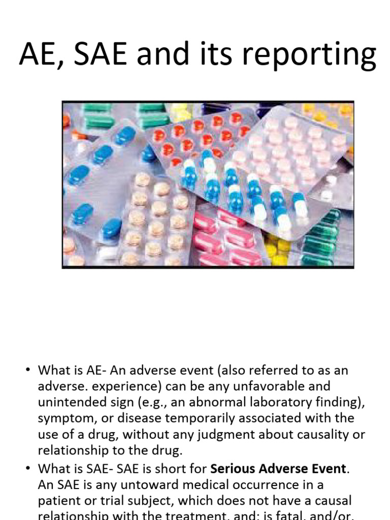 Adverse Event (Ae), Serious Adverse Event (Sae) & Its Reporting | PDF