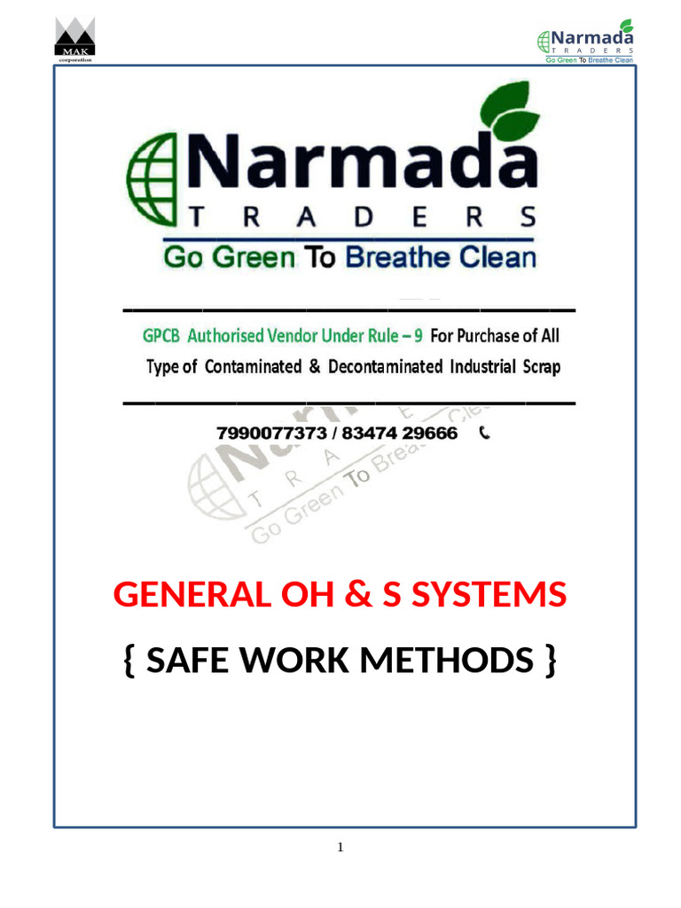 10-Safe Work Methods | PDF | Occupational Safety And Health | Housekeeping