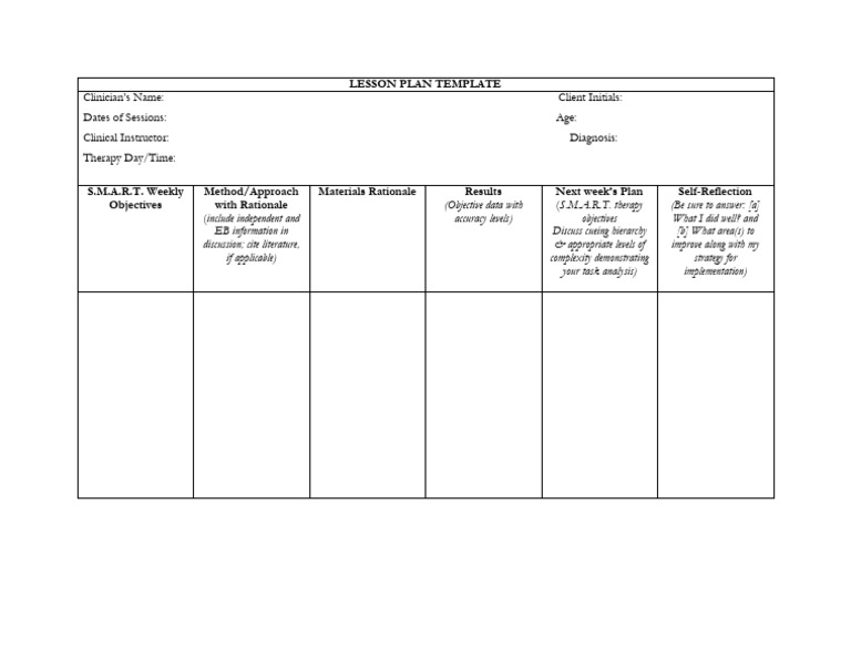 2019 Csad Ms Clinical Practicum Lesson Plan Template | PDF