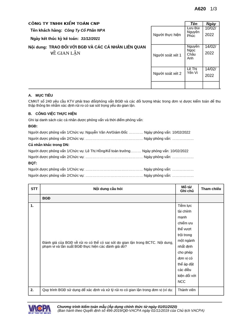 A620 - Trao doi BGD ve gian lan | PDF