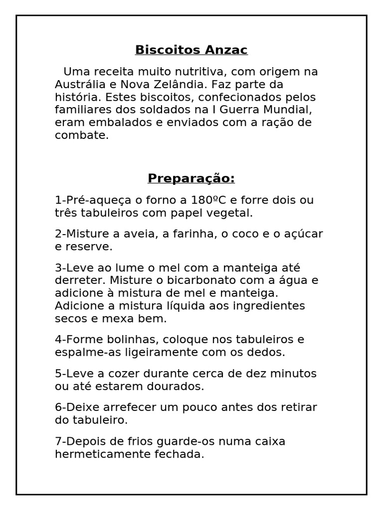 Biscoito Anzac | PDF