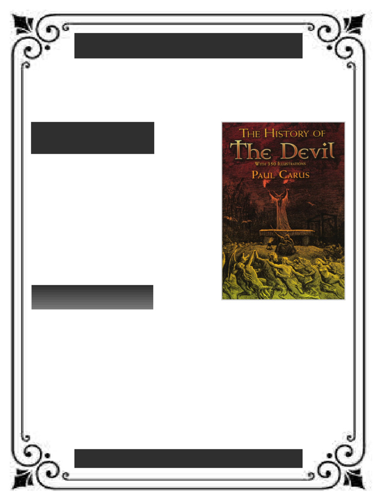 The History of the Devil With 350 Illustrations Dover Occult Paul Carus ...