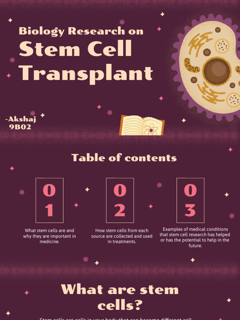 Stem Cell Transplant Research Overview | PDF | Hematopoietic Stem Cell ...