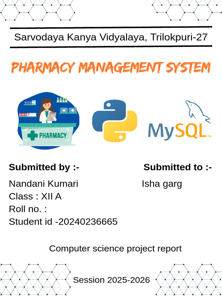 Pharmacy Management System Project | PDF | Databases | My Sql