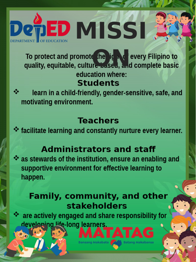 Deped Mission, Vision, Core Values | PDF