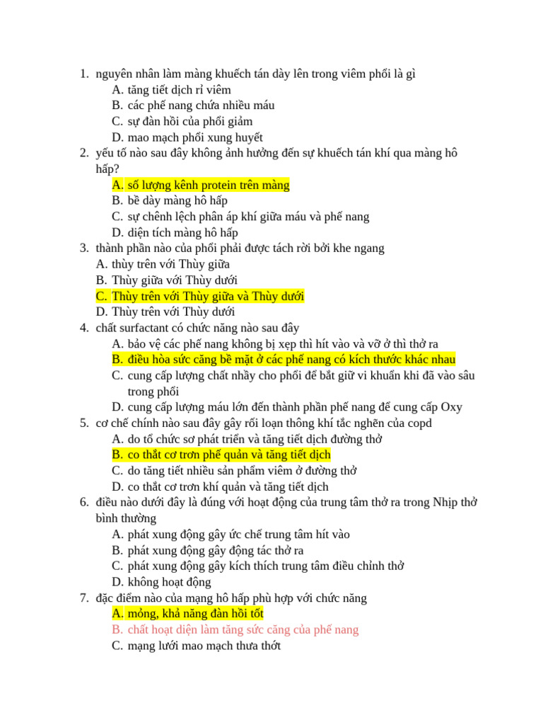 HÔ HẤP HỐI (File Trích Từ Ảnh Thi)12345 | PDF