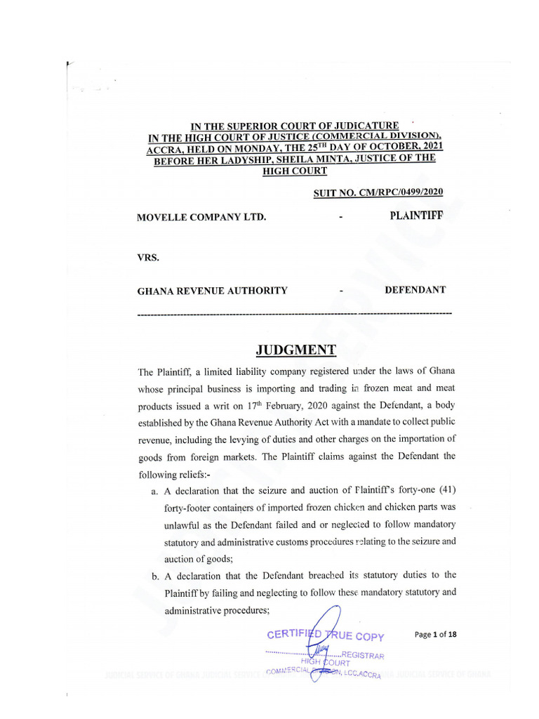 Movelle v Gra Judgment | PDF