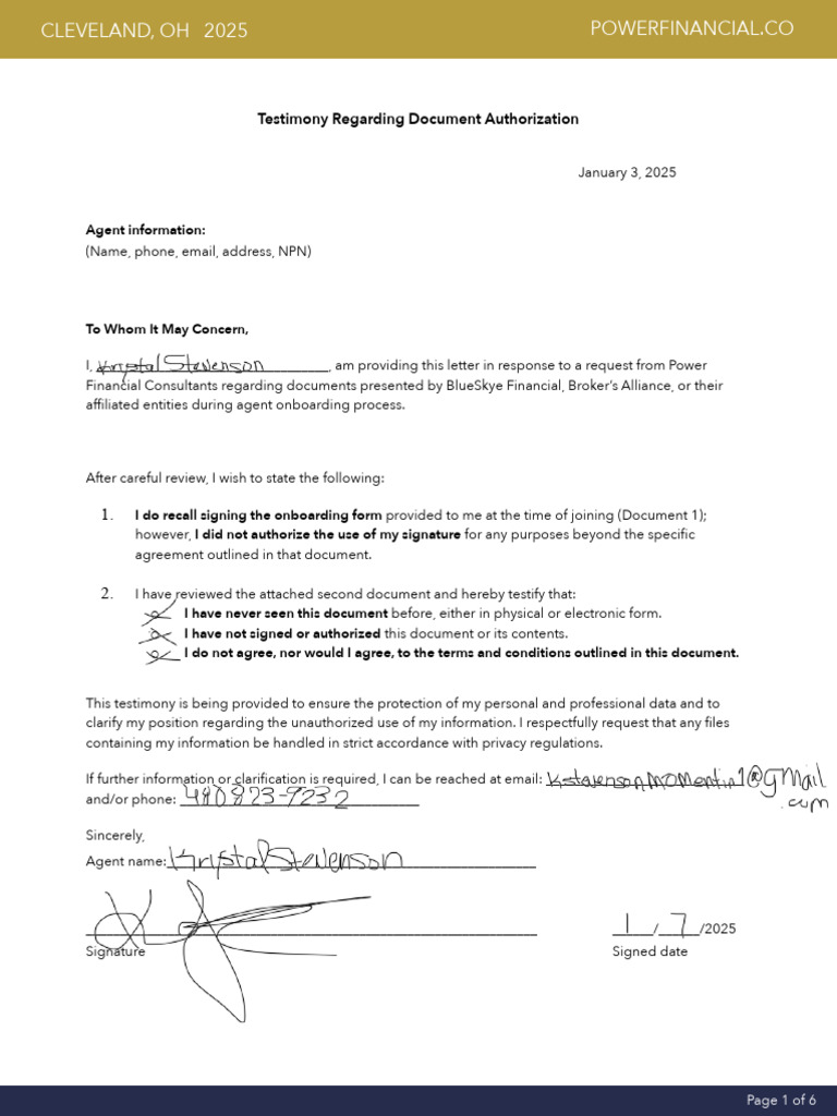Testimony on Document Authorization | PDF