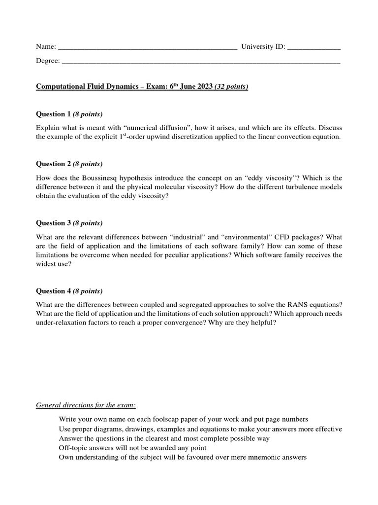 CFD_Exam_06062023 | PDF