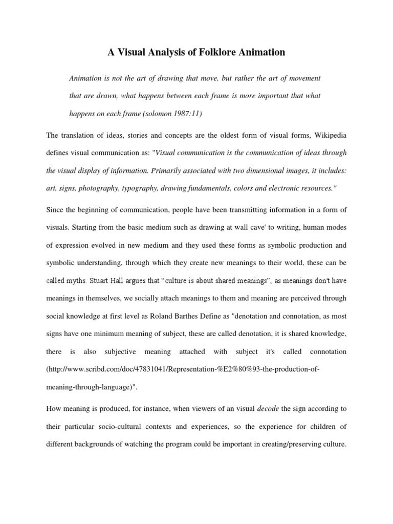 A Visual Analysis of Folklore Animation | PDF | Fairy Tales | Mythology