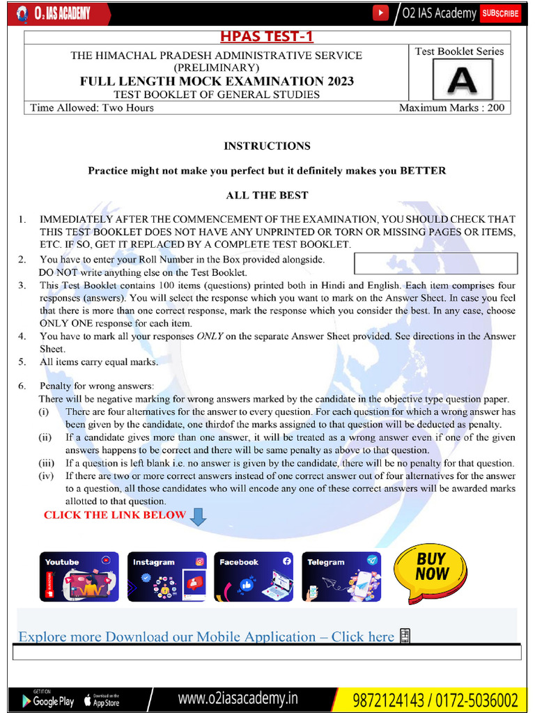 HPAS Full Length Test 1_22331652_2025_08_10_13_57 | PDF