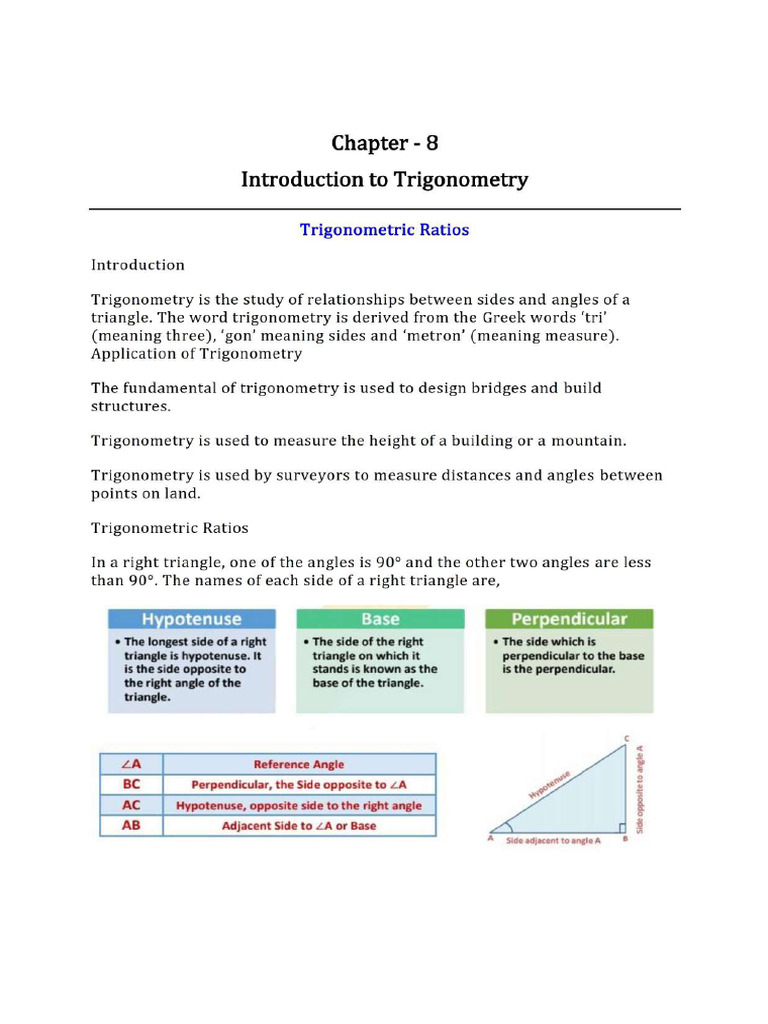 Introduction To Trignometry | PDF