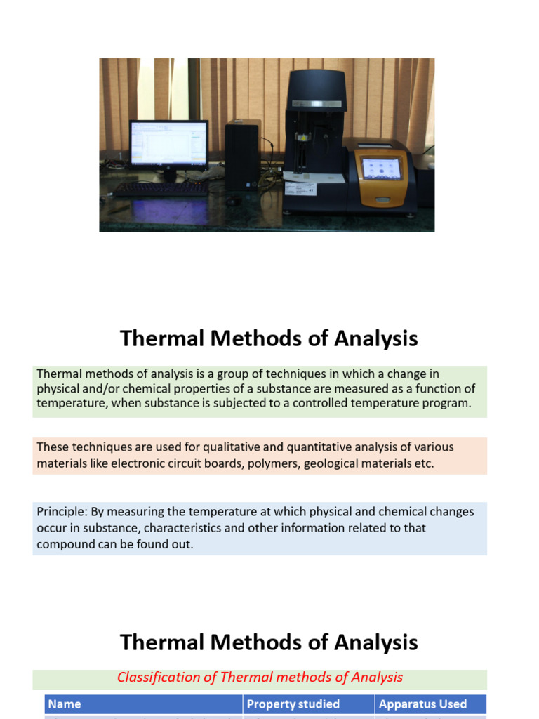 Thermal Methods of Analysis Techniques | PDF | Differential Scanning ...