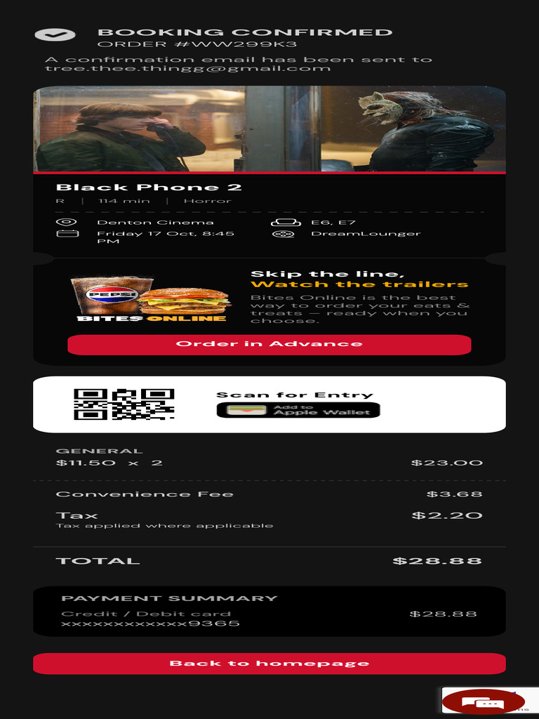 Black Phone 2 Ticket Confirmation | PDF