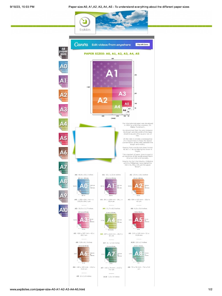 Paper Size A1, A2 ETC Paper Size | PDF