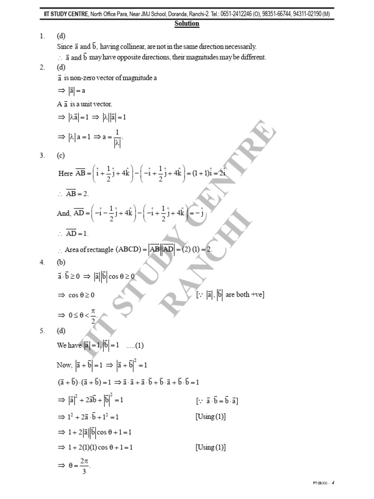 PT Vector Solution 251117 160438 | PDF | Geometry | Euclidean Geometry
