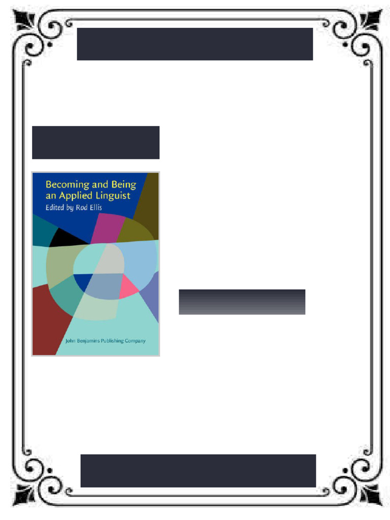 Becoming and Being an Applied Linguist. 1st Edition Rod Ellis. eBook ...